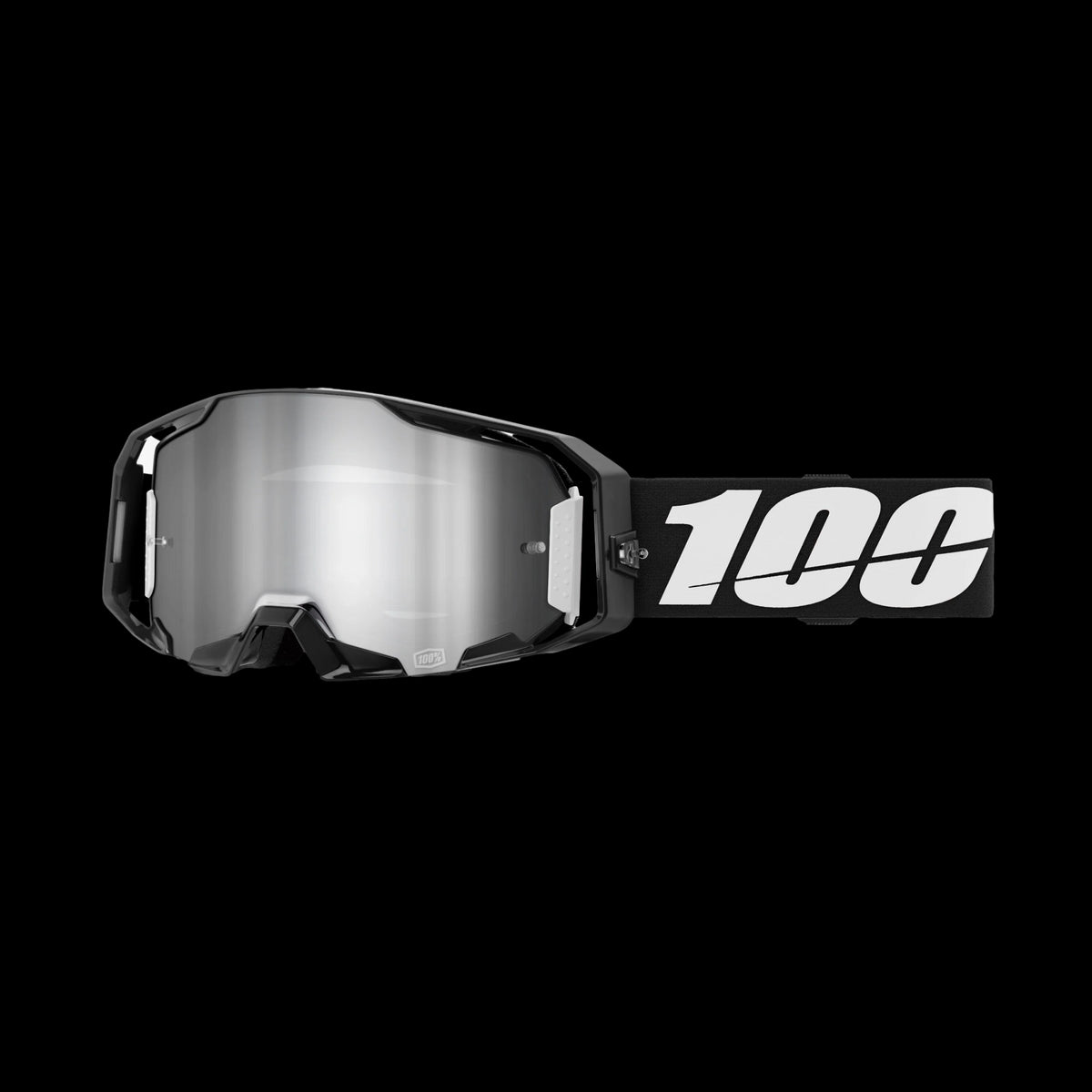 Antiparra 100% Armatic Goggle Black - Mirror Silver Flash Lens – Cross ...