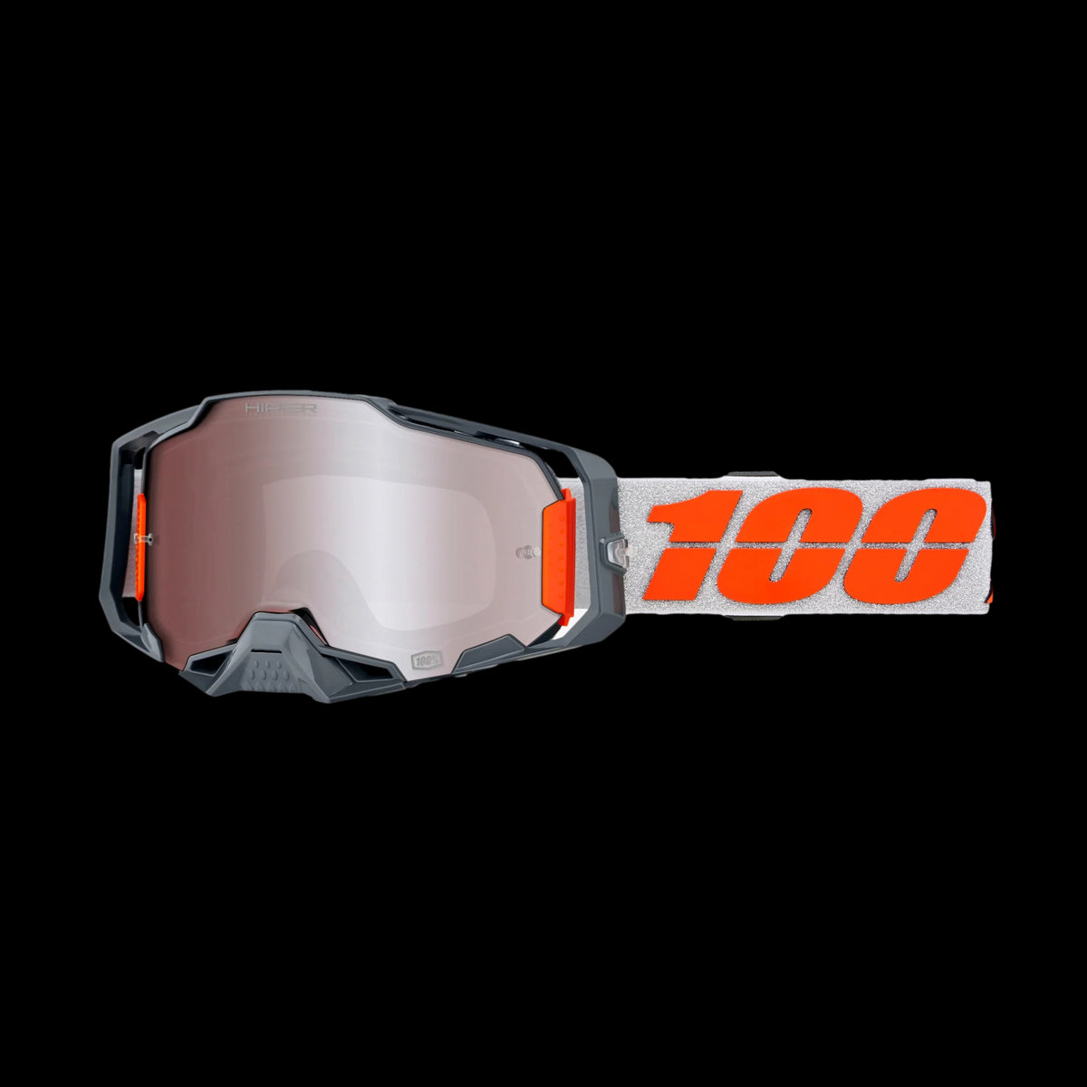 Antiparra 100% Armega Hiper Goggle Silver - Mirror Silver Flash Lens ...